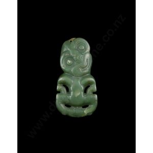 18th Century Female Hei Tiki Carved in Inanga Stone - New Zealand Maori ...