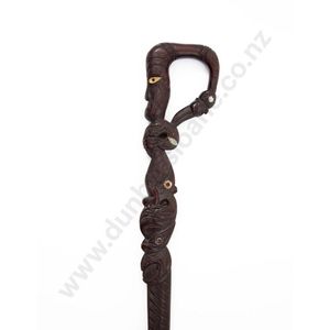Vintage carved wooden Maori tokotoko (walking sticks) - price guide and ...