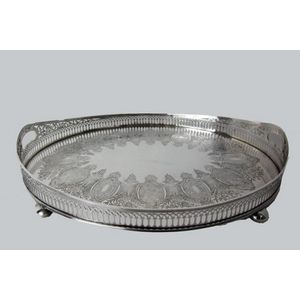 Silver Plated Gallery Serving Tray - Trays, Salvers and Waiters ...