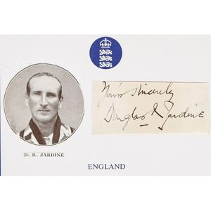 Douglas Jardine Signed Paper with Bodyline Cricket Connection ...