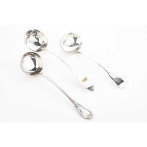 19th Century Continental Silver Ladles and Silver-Plated Ladle ...