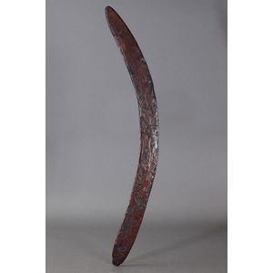 Engraved Boomerang with Traditional Motif Designs - Aboriginal ...