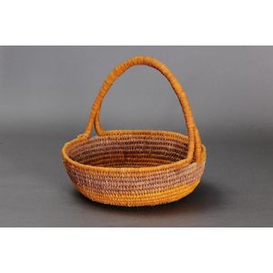 Coiled Pandanus Basket with Handle - Aboriginal - Artefacts - Tribal