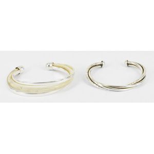 Two Unique Bangles: Sterling Silver and Metal with Silver - Bracelets ...