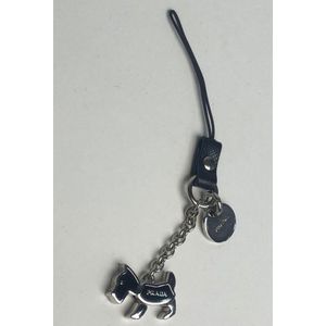 Prada Silver and Black Dog Bag Charm with Packaging - Zother - Jewellery