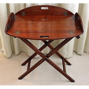 Victorian Mahogany Butlers Tray on Folding Stand - Trays, Plates ...