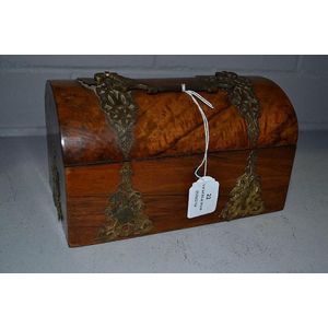 Antique Walnut Box with Metal Work - Boxes - Writing, Sewing, etc ...
