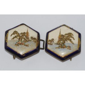 Satsuma Buckle Pair - Ceramics - Japanese - Oriental