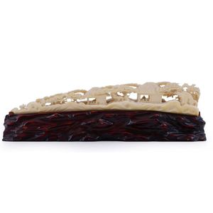 Carved Chinese ivory tusks and ivory tusk bridges - price guide and values
