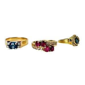Yellow Gold Ladies Rings Collection with Sapphire, Ruby, Diamonds ...