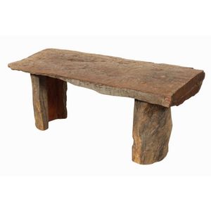 Rustic Gum Wood Bench Seat with Split Log Legs - Seating - Benches/Pews ...
