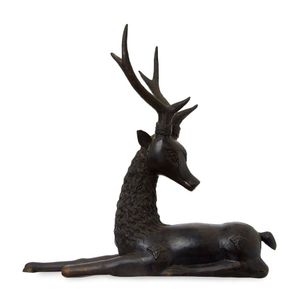 Buddhist Bronze Deer in Repose - Animals & Birds - Sculpture/Statuary