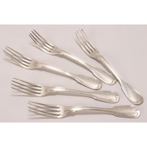 French Republic Silver Forks, 1798-1809, Lorillon Maker - Flatware ...