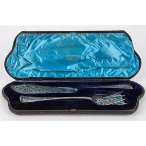 19th Century Sterling Silver Fish Servers with Fitted Box - Flatware ...
