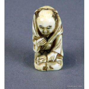 Meiji Ivory Netsuke of Daikoku with Sack - Netsuke - Oriental