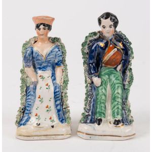 Staffordshire Pottery Queen Victoria and Prince Albert Statues ...