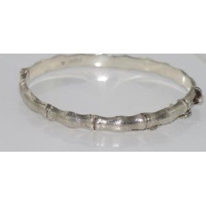 Silver Bamboo Hinged Bangle - Bracelets/Bangles - Jewellery