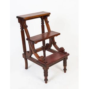 Antique wooden library steps and ladders (see also metamorphic chairs ...