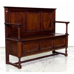 Vintage Hinged Seat Storage Monk's Bench - 126 cm Wide - Seating ...