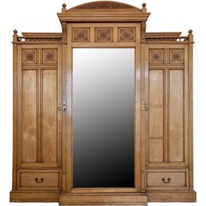Exquisite Bruce Talbert-Inspired Carved Ash Wardrobe, English circa ...