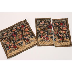 Chinese Kylin Rank Badges: Floral, Fruit, Bats, Waves on Satin ...