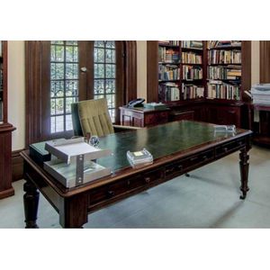 English Mahogany Library Desk with Leather Insert - Desks - zOther ...