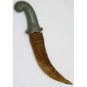 North Indian Jade Jambiya with Gold and Steel Decoration - Edged ...