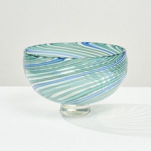 Early Ann Robinson Blown Glass Bowl with Swirl Design - New Zealand ...