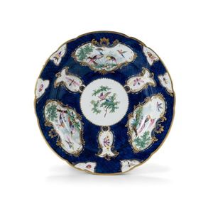 Worcester Dr Wall 1st Period 'Scale Blue' Plate - Worcester - Ceramics