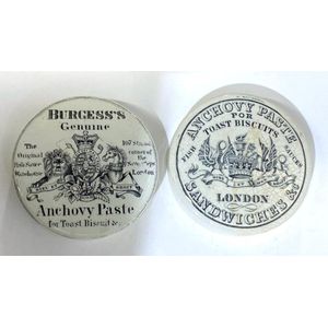 Vintage Anchovy Paste Pot Lids - Bulgess's London (8.5cm) - Pot Lids ...