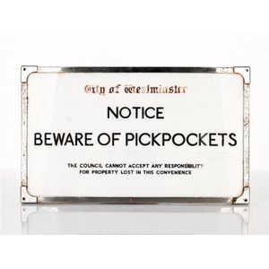 Westminster Pickpocket Warning Sign - Signage - Advertising