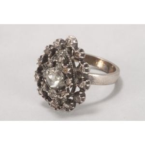 Stg.Sil Sapphire Ring with Rough Cut White Sapphires, Size O - Rings ...