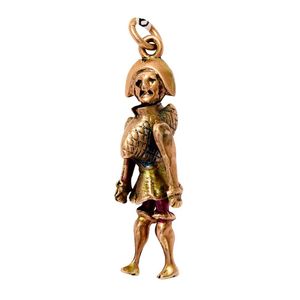 Enamelled Victorian Jester Charm: Articulated 9ct Gold, 30mm Length ...