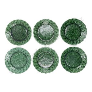 Victorian Cabbage Leaf Side Plates Set with Wedgwood Leaf Plate ...