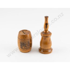 Victorian Mauchline Ware Money Box & Treen Container - Zother - Small ...