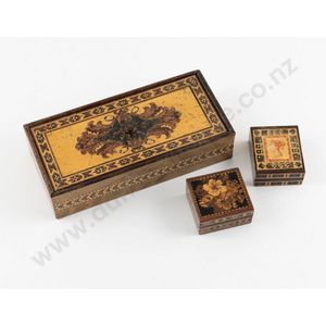 Set of Three Victorian Tunbridge Ware Boxes, 14cm & 4cm - Zother ...