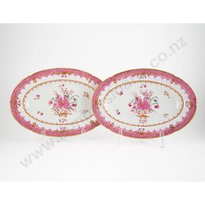 19th Century Cantonese Floral Oval Ashets in Famille Rose - Ceramics ...