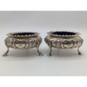 Victorian Sterling Silver Table Salts with Regency Decoration (1859 ...