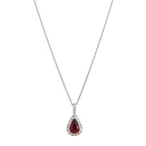 Ruby and Diamond Cluster Pendant Necklace with GRS Certification ...
