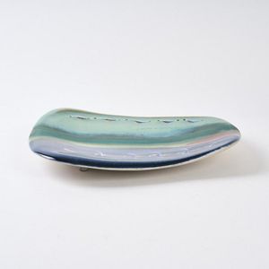 Greg Barron Hand-Painted Abstract Landscape Dish with Maker's Mark ...
