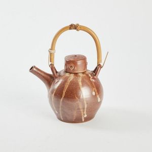 Peter Stichbury Shino Teapot with Bamboo Handle - New Zealand Potters ...
