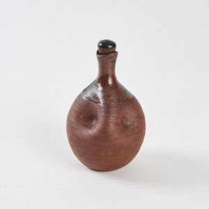 Red Glazed Patricia Perrin Vase: Pinched Form, Impressed Signature ...
