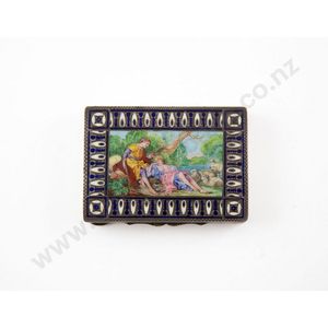 Romantic Enamel Silver Snuff Box, 19th Century European - Snuff ...