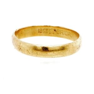 Vintage 18ct Yellow Gold G Bridal Ring, Size R - Rings - Jewellery
