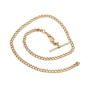 Mid Century 9ct Rose Gold Fob Chain with Curbs - Necklace/Chain - Jewellery