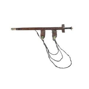 19th Century Tuareg Takouba Sword with Leather Scabbard - Edged Weapons ...