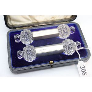 Art Deco Silver and Crystal Knife Rests in Original Box - Flatware ...