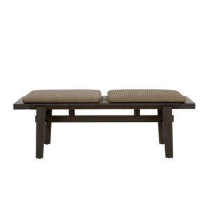 Massaud Home Hotel Bench: Black Stained Elm, Leather Cushions ...