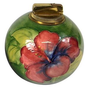 Moorcroft Hibiscus Table Lighter with Sticker Label - Moorcroft - Ceramics