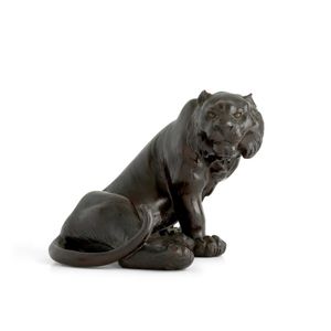 Japanese Bronze Tiger by Atsuyoshi: Masterful Meiji Period Sculpture ...